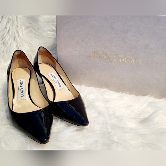 Jimmy Choo | Shoes | Jimmy Choo Black Patent Romy Heels | Poshmark